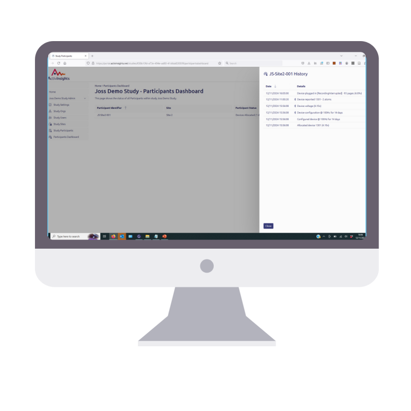 Demo ActivInsights Study Management Hub | Clinical Trials